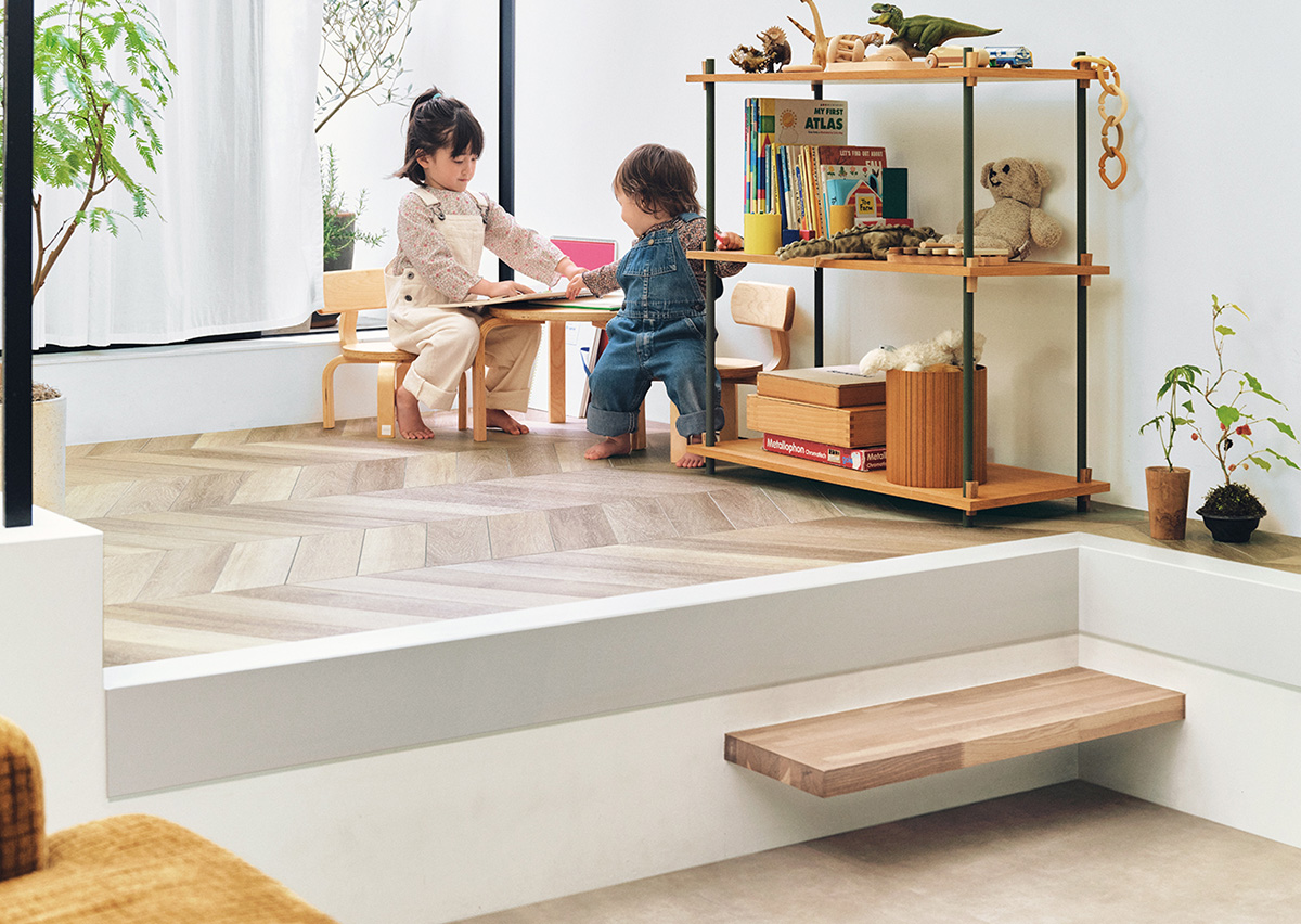 フロアタイルでつくるそれぞれのしあわせ空間｜フロアタイル｜サンゲツ